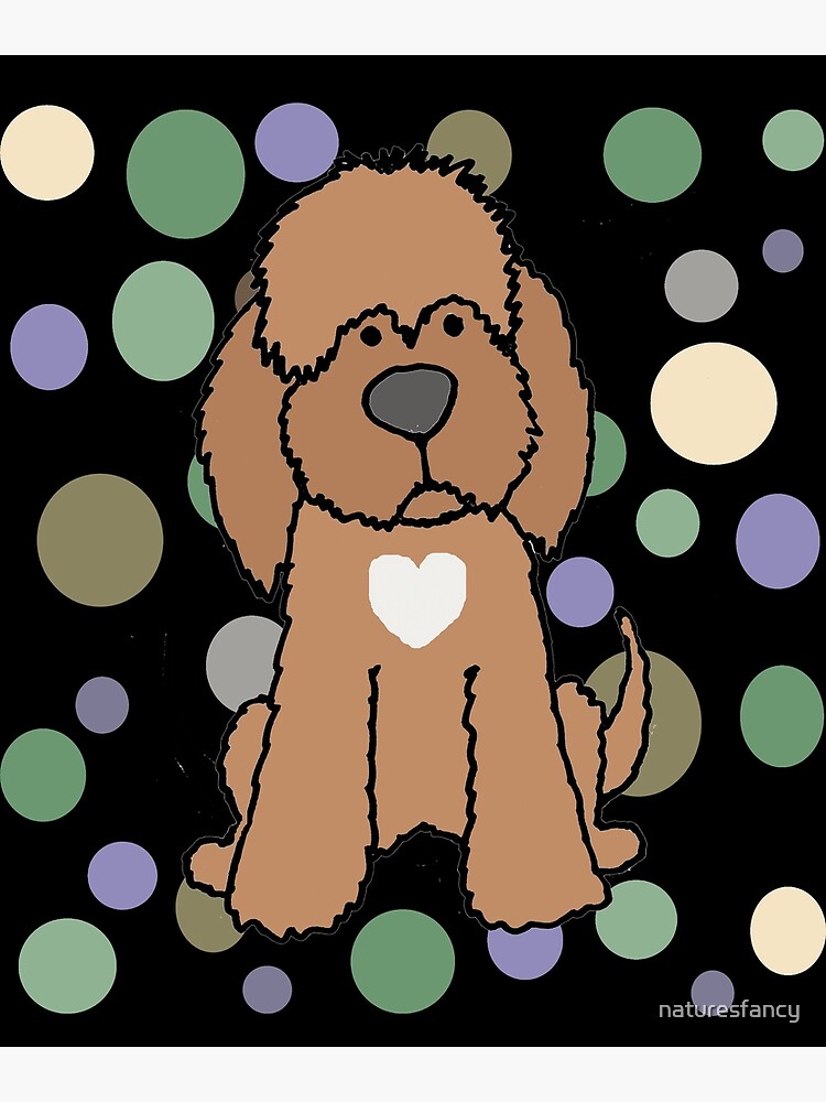 "Cute Chocolate Labradoodle Puppy Dog Art" Poster by naturesfancy ...