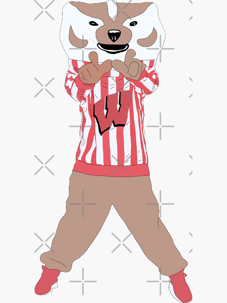"Bucky Badger Drawing" Sticker for Sale by ehalverson101 | Redbubble