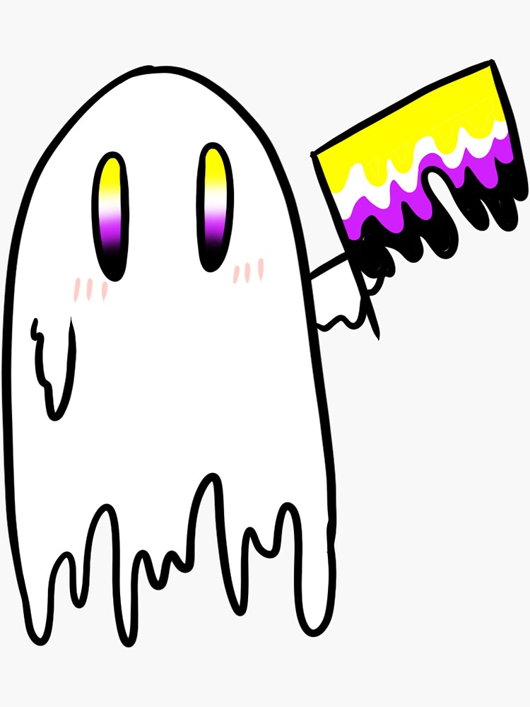 "Non-binary Ghost" Sticker for Sale by soft-shaniac | Redbubble