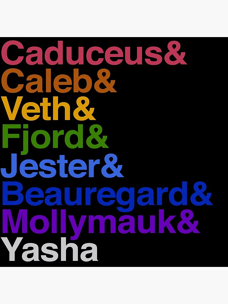 "Critical Role Mighty Nein Helvetica Names - Now With Veth" Poster by ...