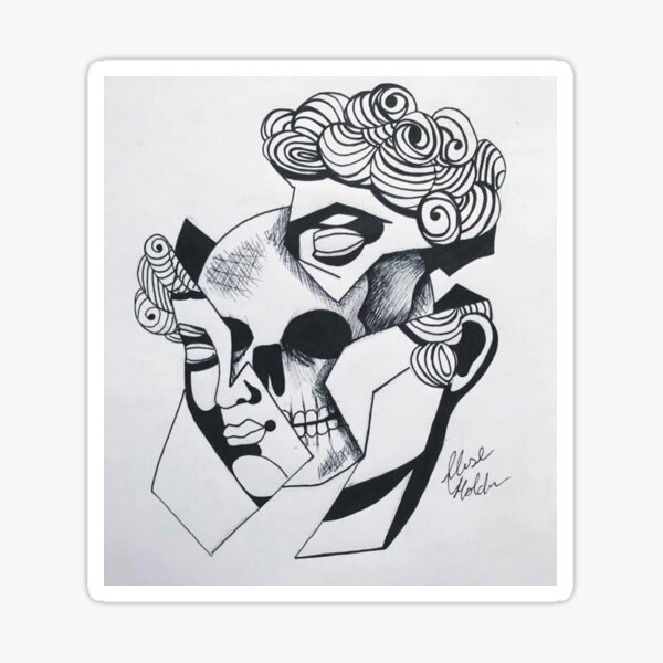 "Split mind " Sticker for Sale by Eliseholden | Redbubble