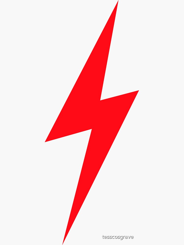 "Classic Red Lightning Bolt - Sticker" Sticker for Sale by tesscosgrave ...