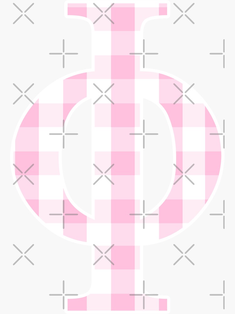 "The Letter Phi - Monogram in Pink and White Gingham" Sticker by ...