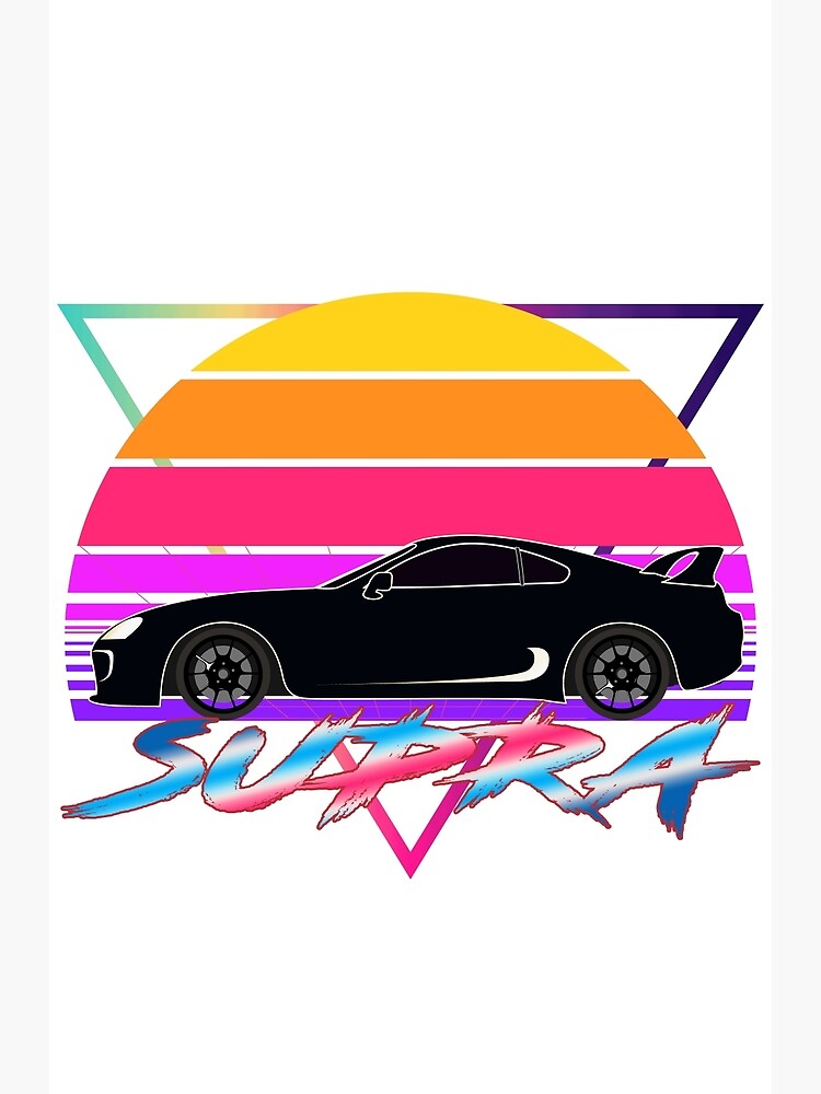 "Retro Synthwave Vaporwave 80s Style Design - Car - Toyota Supra ...