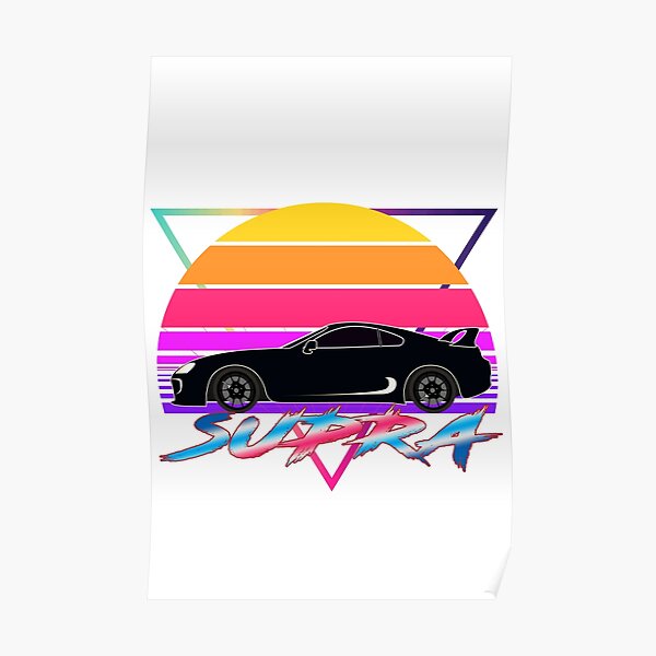 "Retro Synthwave Vaporwave 80s Style Design - Car - Toyota Supra ...