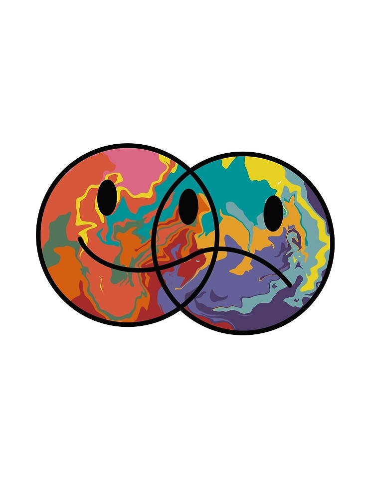 Happy Sad Face Art Print For Sale By Alexharp Redbubble happy-sad-face-art-print-for-sale-by-alexharp-redbubble