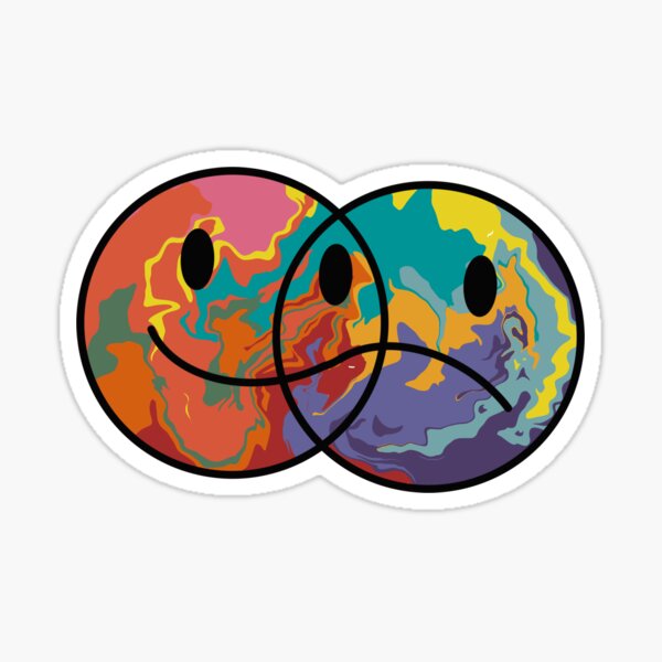 "Happy Sad Face" Sticker for Sale by alexharp | Redbubble
