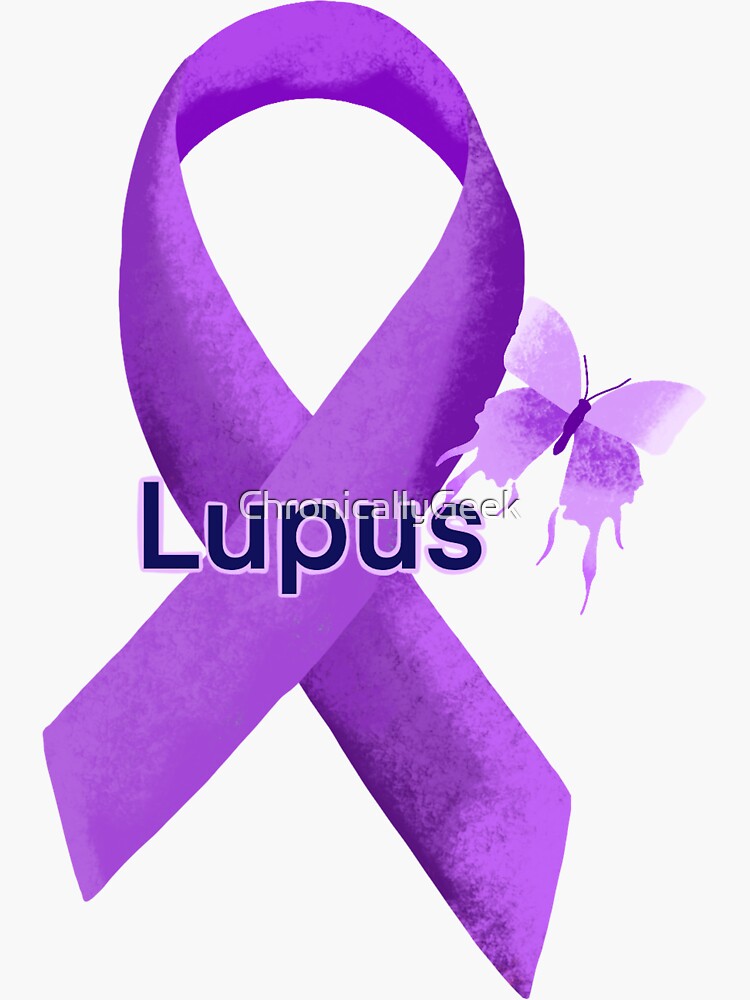 "Lupus Awareness Ribbon" Sticker by ChronicallyGeek | Redbubble