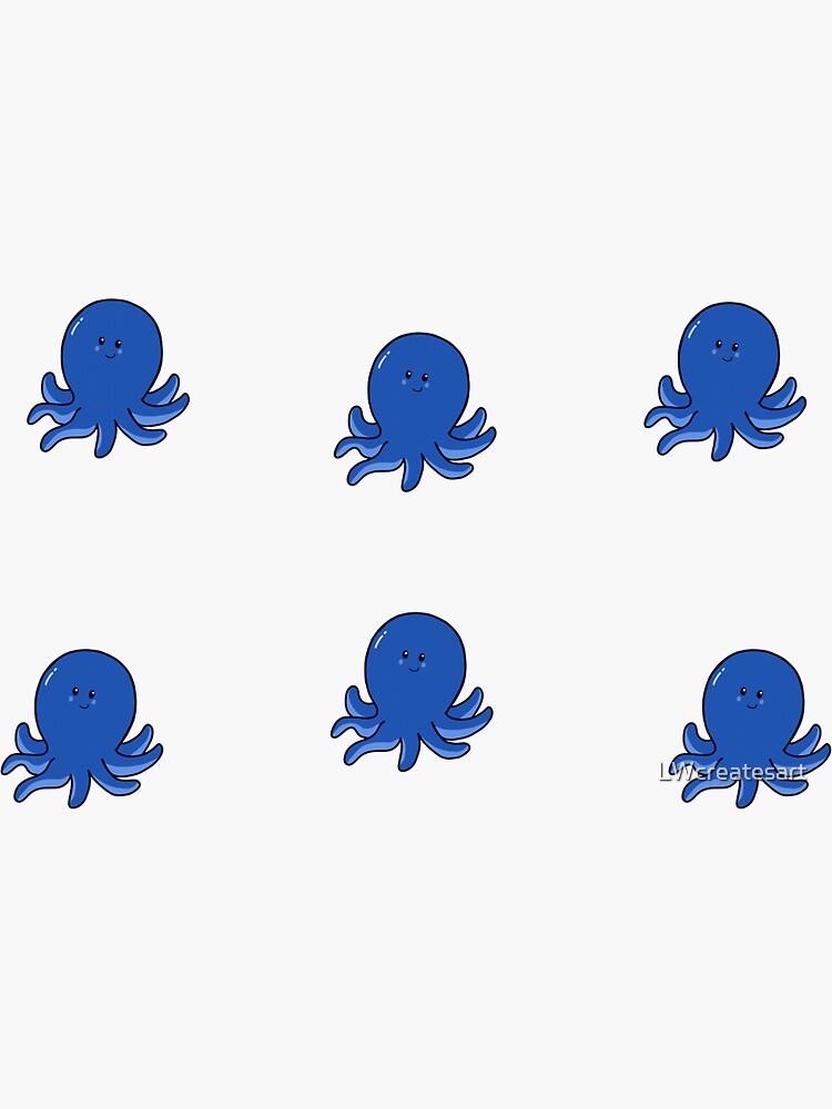 "Blue octo sticker pack!" Sticker for Sale by LWcreatesart | Redbubble