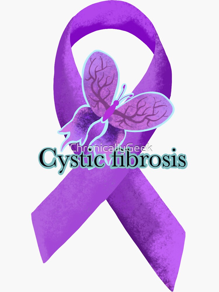 "Cystic Fibrosis Awareness Ribbon " Sticker for Sale by ChronicallyGeek ...