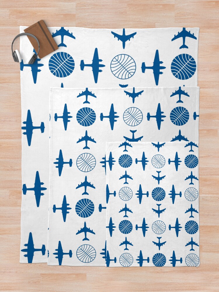 "Pan Am Plane Icon Pattern" Throw Blanket for Sale by panamofficial ...