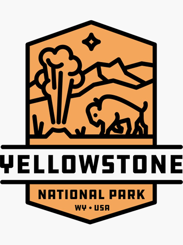 "Vintage Yellowstone National Park Map" Sticker for Sale by Audelemaire ...