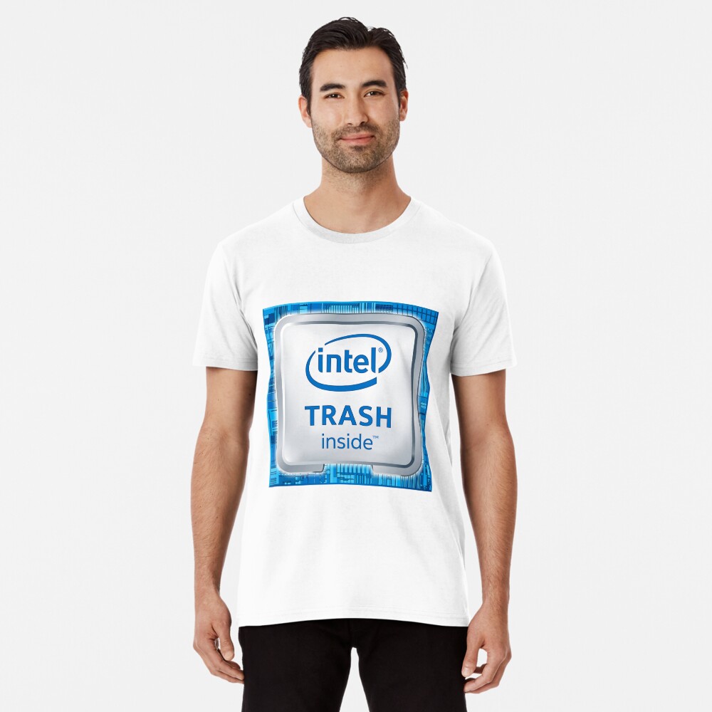 "Intel Trash Inside" Sticker for Sale by Dylan McDonald | Redbubble
