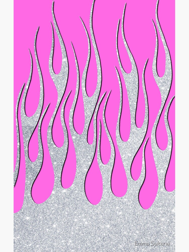 "Pink glitter flames" Sticker for Sale by emmadingdong | Redbubble