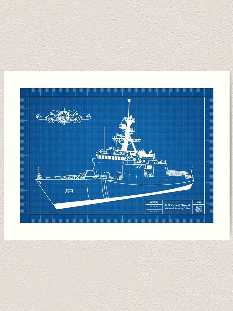 "Blueprint Series - WMSL National Security Cutter" Art Print for Sale ...