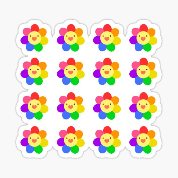 "BTS (방탄소년단) J-hope Hobicore - Rainbow Flowers (16)" Sticker for Sale ...