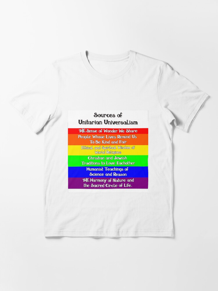 "UU Six Sources of Unitarian Universalism" T-shirt for Sale by gwinna ...