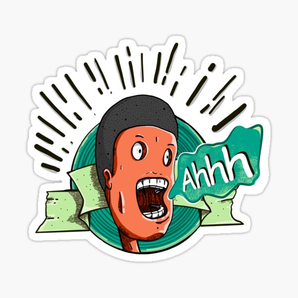 "Scream cartoon" Sticker for Sale by Ariel-B | Redbubble