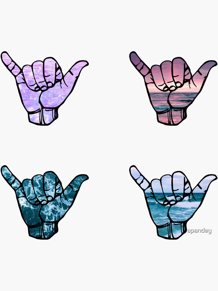 "Aesthetic Ocean Shaka " Sticker by apandey | Redbubble