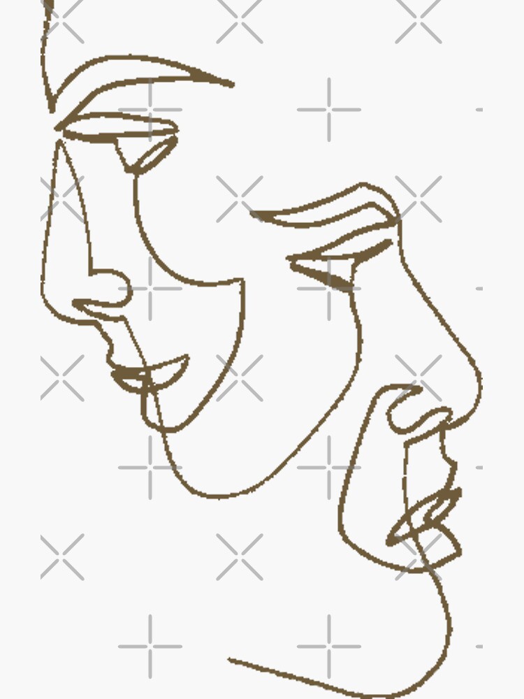 Abstract Face One Line Art Sticker For Sale By Khanchoice Redbubble