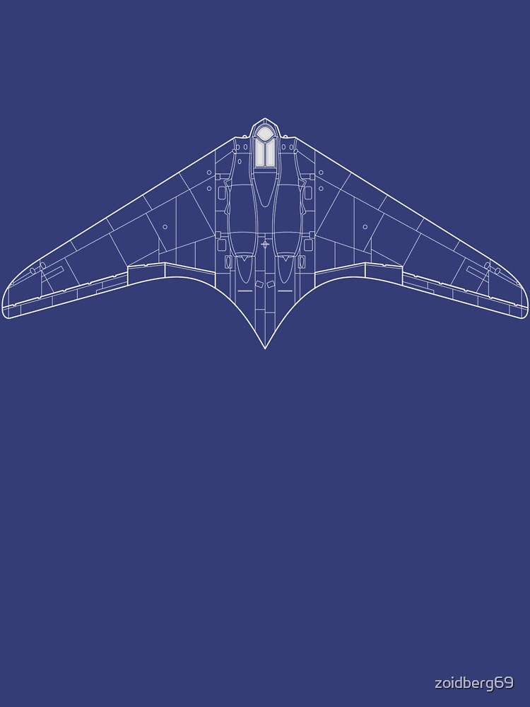 "Gotha/Horten 229 Flying Wing Blueprint" T-shirt for Sale by zoidberg69 ...