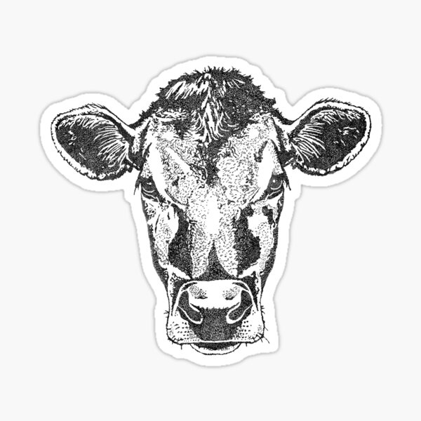 "Cow Dot Drawing" Sticker by hnb123 | Redbubble