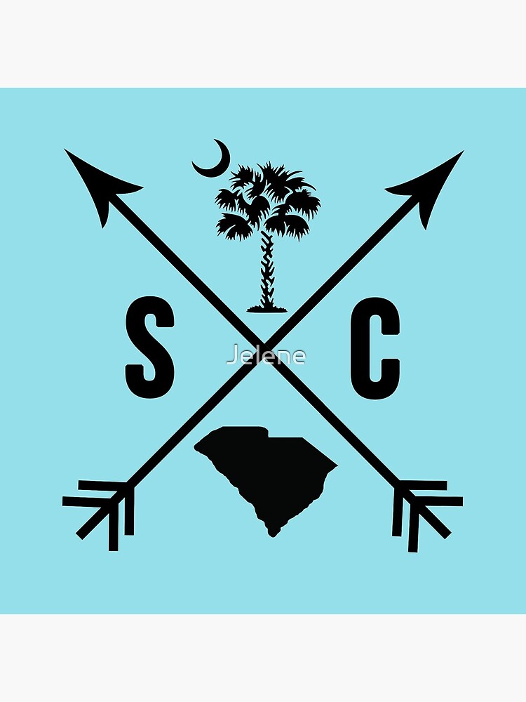 "SC South Carolina Palmetto Tree and State Design with Arrows" Coasters ...