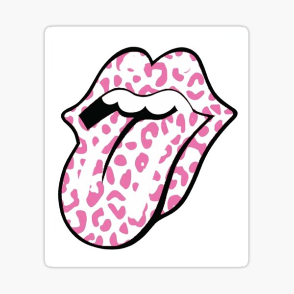 "PINK CHEETAH TONGUE " Sticker by buckleginger | Redbubble