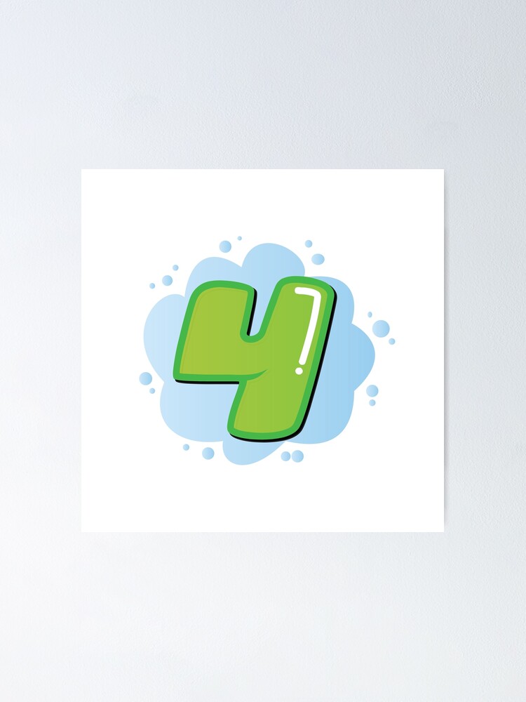 " colorful numbers background number 4" Poster by adee1122 | Redbubble