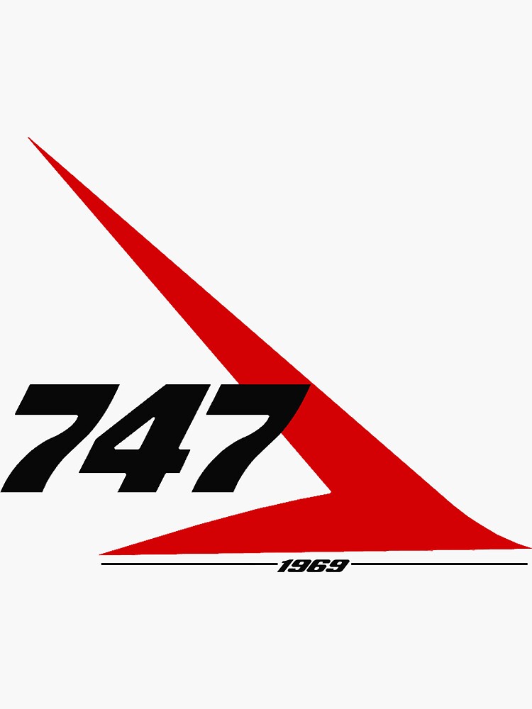 "747 classic logo" Sticker for Sale by Greenbeandesign | Redbubble