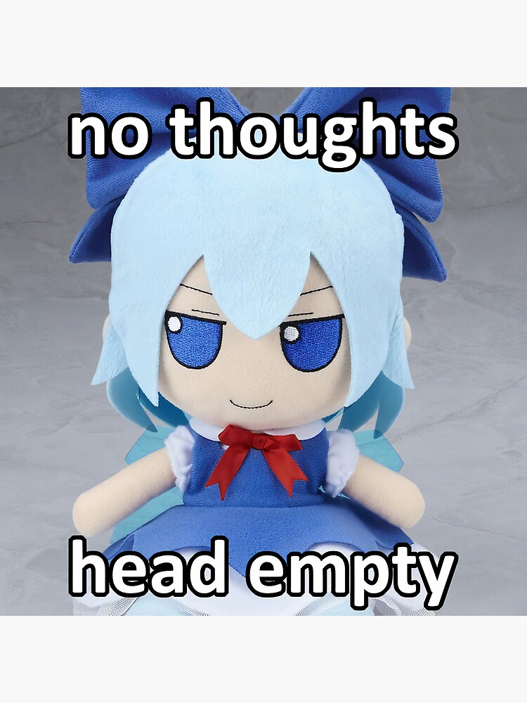 "No Thoughts Head Empty Cirno" Sticker for Sale by parkerku | Redbubble