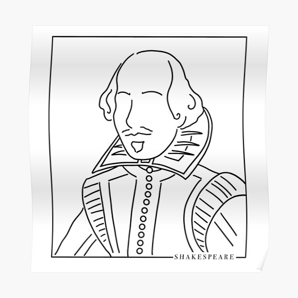 "Shakespeare Outline" Poster by Potions | Redbubble