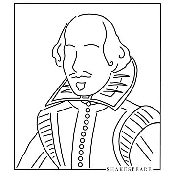 William Shakespeare Drawing Outline