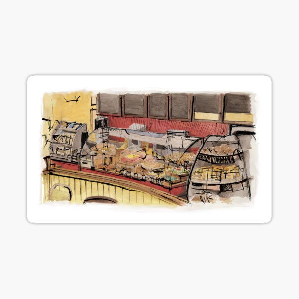 "Inside Costa Coffee" Sticker for Sale by Ibabaoart | Redbubble