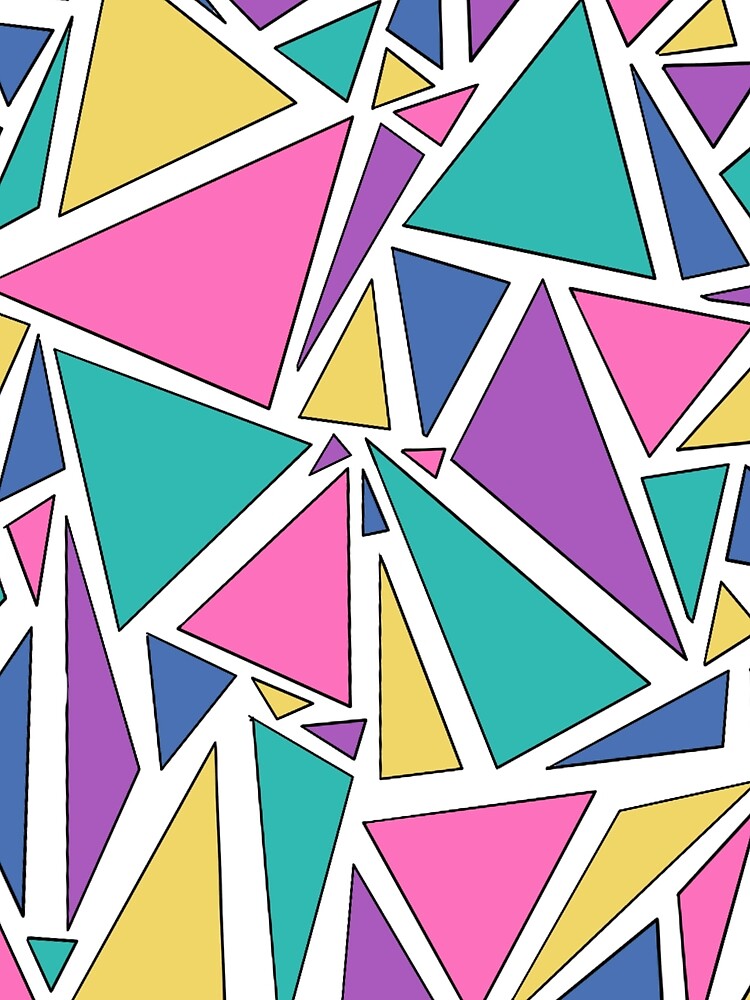 "White 80’s triangle pattern " Poster by Rachelerinart | Redbubble