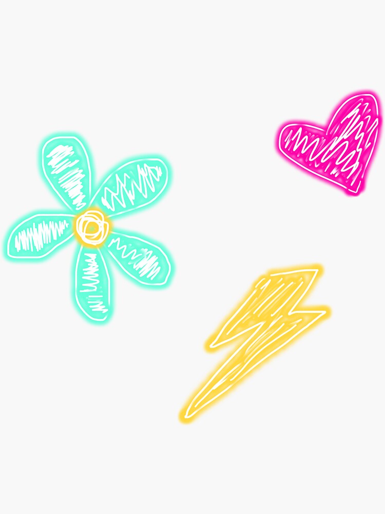 "decorative neon sticker pack" Sticker by HillaryA | Redbubble