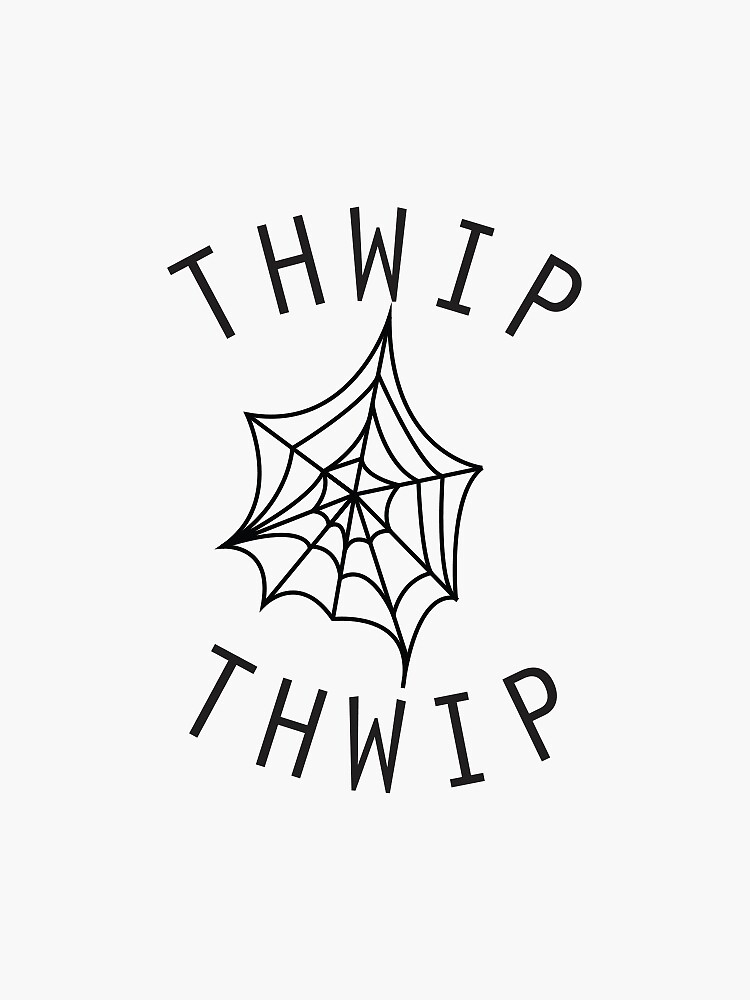 "thwip thwip" Sticker for Sale by spider-seebs | Redbubble