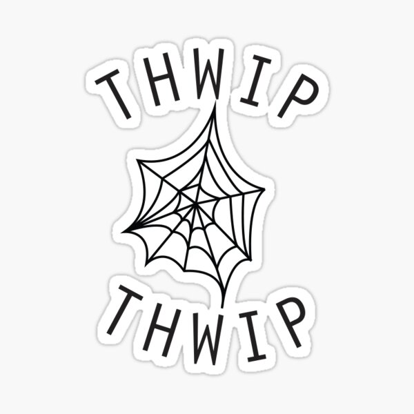 "thwip thwip" Sticker for Sale by spider-seebs | Redbubble