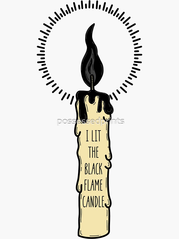 "Black Flame Candle" Sticker for Sale by possessedprints | Redbubble