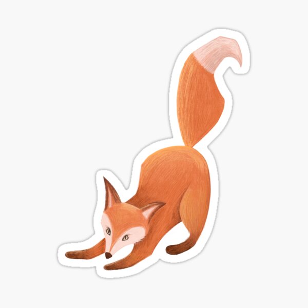 "Cute hand drawn red fox" Sticker for Sale by KrollQueen | Redbubble