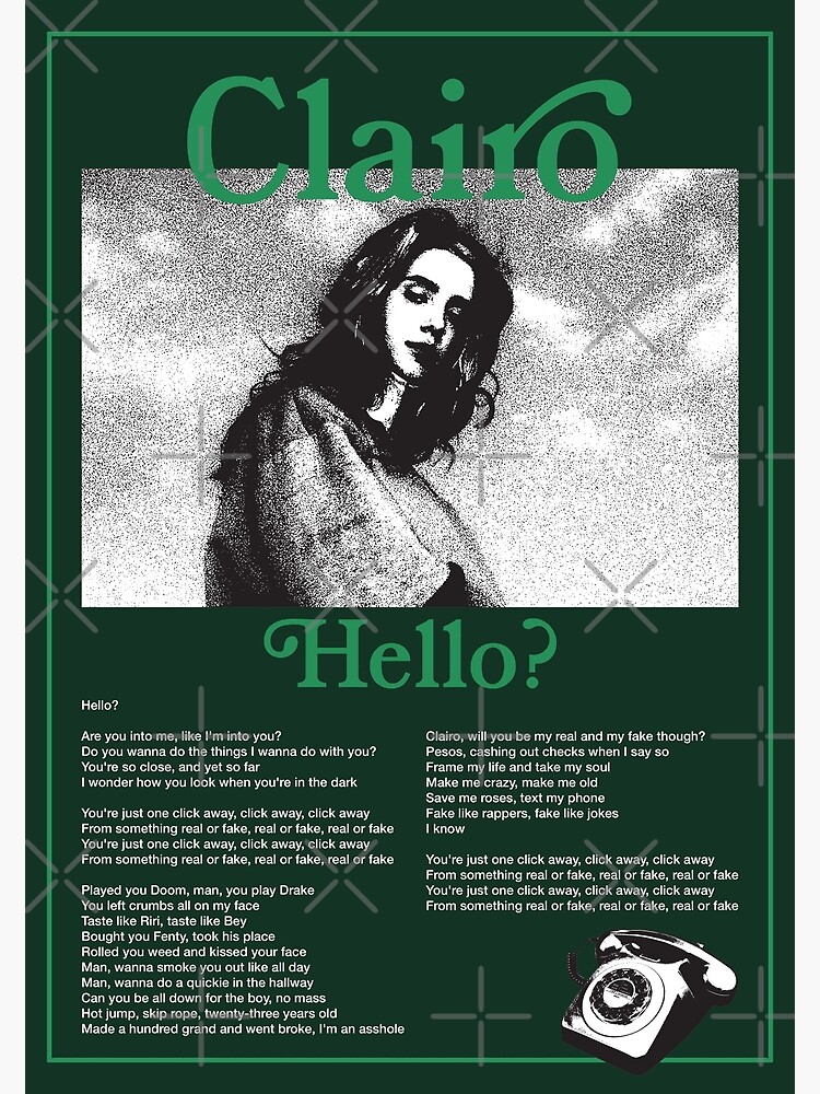 "Clairo - Hello? Lyrics" Poster for Sale by carolyn-castro | Redbubble