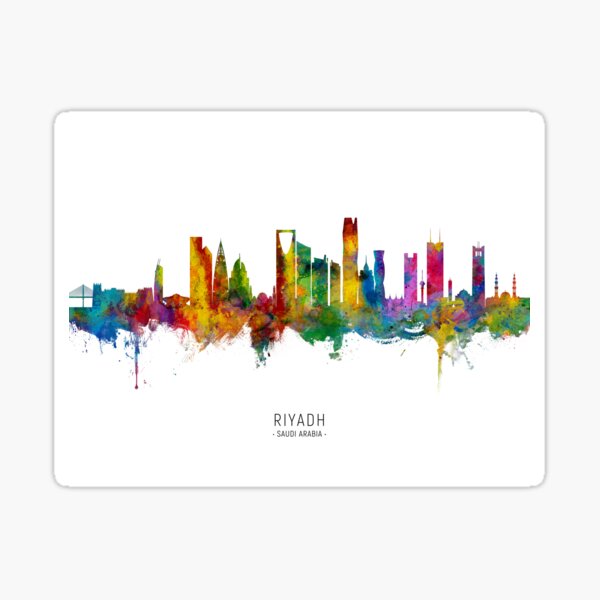 "Riyadh Saudi Arabia Skyline" Sticker for Sale by Michael Tompsett ...