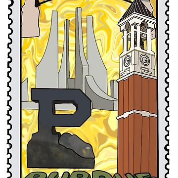 "purdue landmarks stamp" Sticker for Sale by margaroconnor | Redbubble