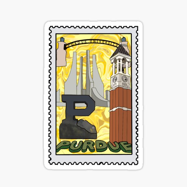 "purdue landmarks stamp" Sticker for Sale by margaroconnor | Redbubble