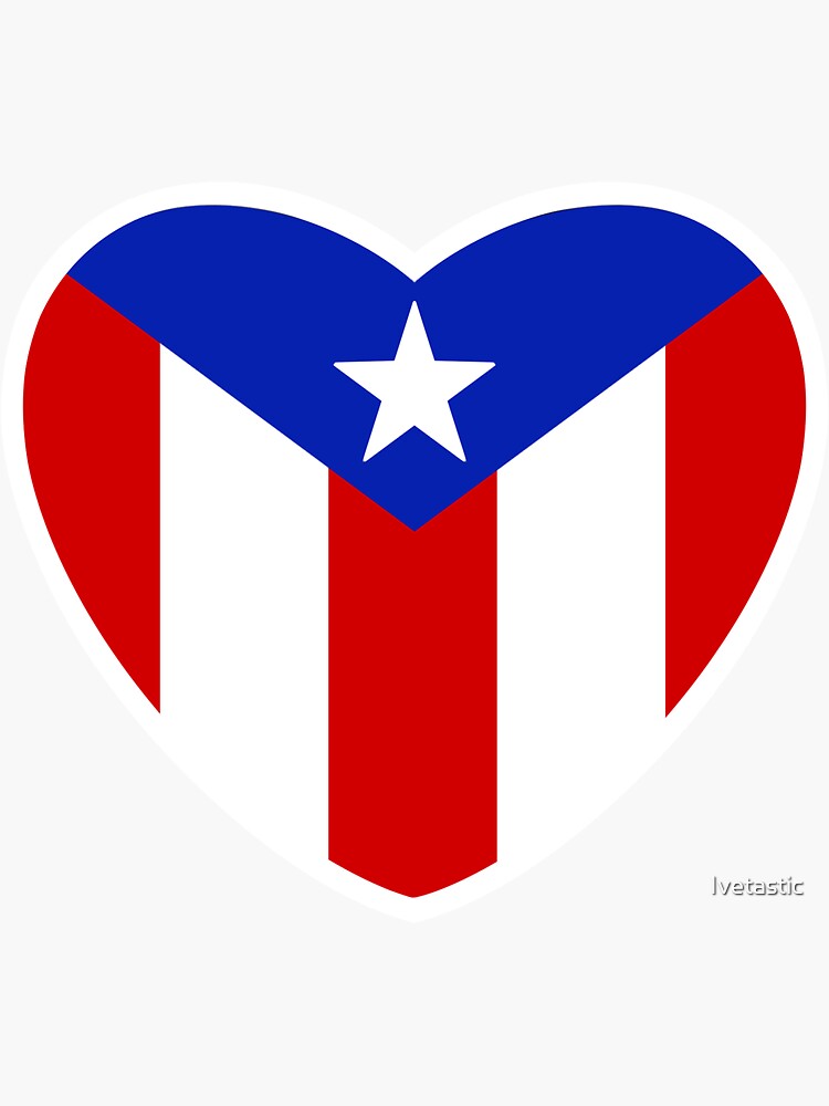 "Puerto Rican flag heart" Sticker for Sale by Ivetastic | Redbubble