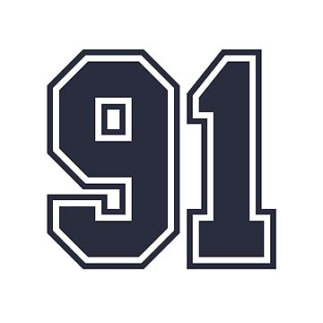 "91 Sports Number Ninety-One" Sticker for Sale by HelloFromAja | Redbubble