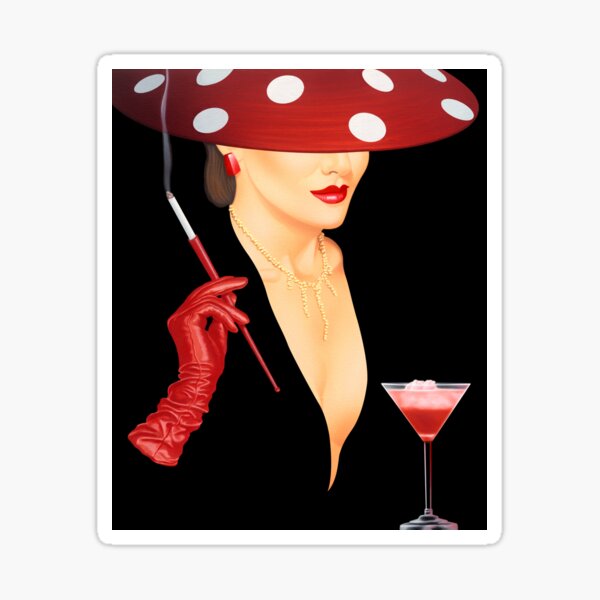 "Spotted hat Lady" Sticker for Sale by GerardART | Redbubble
