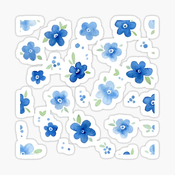 "Watercolor forget-me-not flowers " Sticker by TatianaKa | Redbubble