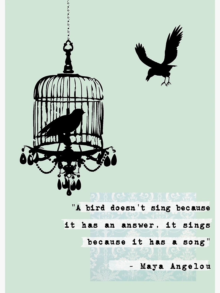 Maya Angelou Why the Caged Bird Sings Art Print for Sale by booksnbobs Redbubble