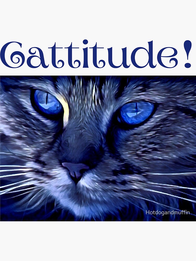 "Cattitude!" Sticker for Sale by Hotdogandmuffin | Redbubble